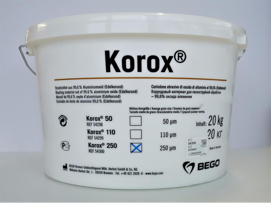 BEGO KOROX Edelkorund 250µ 20kg, Strahlsand - ITD Intertrading Dental AG