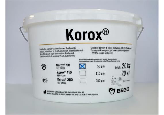 BEGO KOROX Edelkorund 50µ 20kg, Strahlsand - ITD Intertrading Dental AG