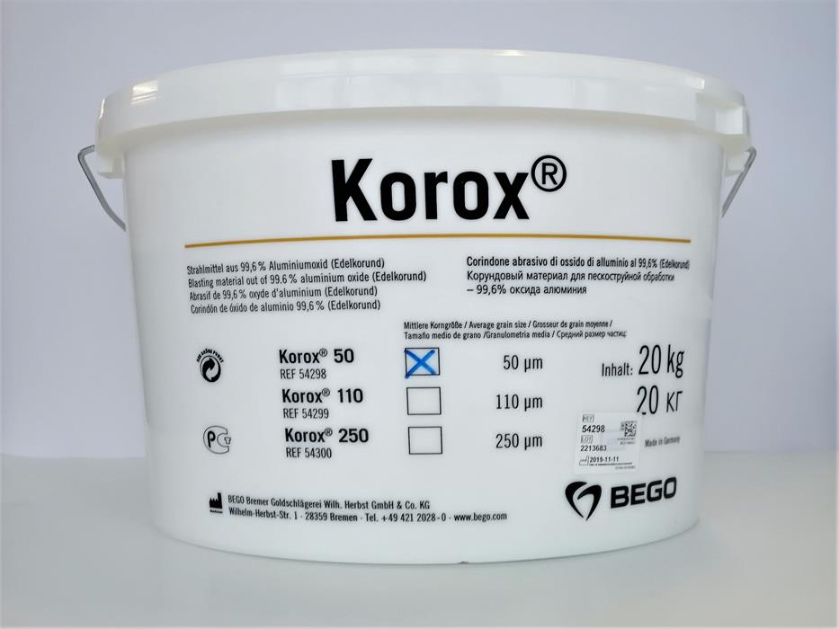BEGO KOROX Edelkorund 50µ 20kg, Strahlsand - ITD Intertrading Dental AG
